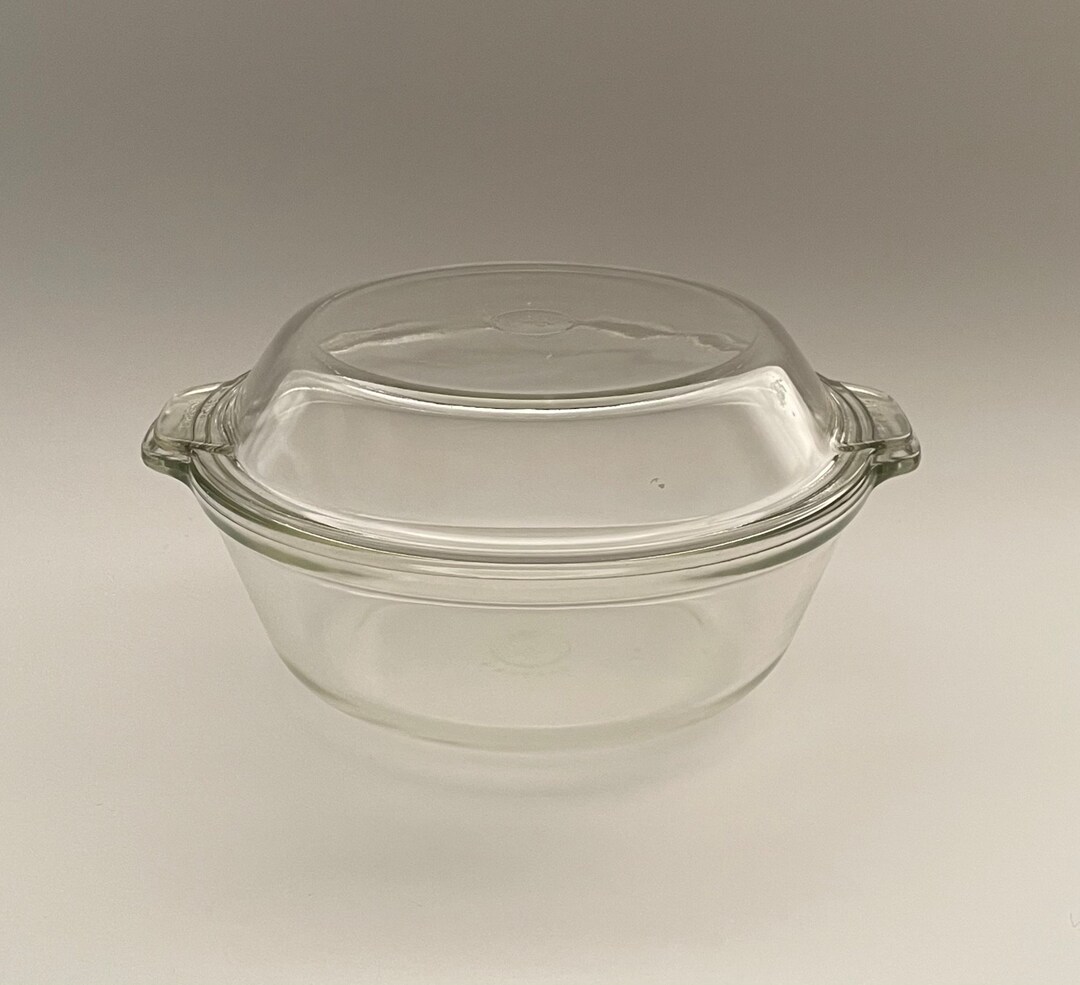 1.5 Quart Vintage Pyrex Clear Glass Casserole Baking Dish and Classic ...
