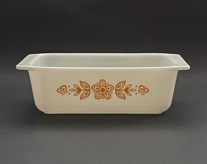 Vintage Pyrex Butterfly Gold Bread Loaf Pan 8 1/2 X 5 X 3 Pyrex 813 ...