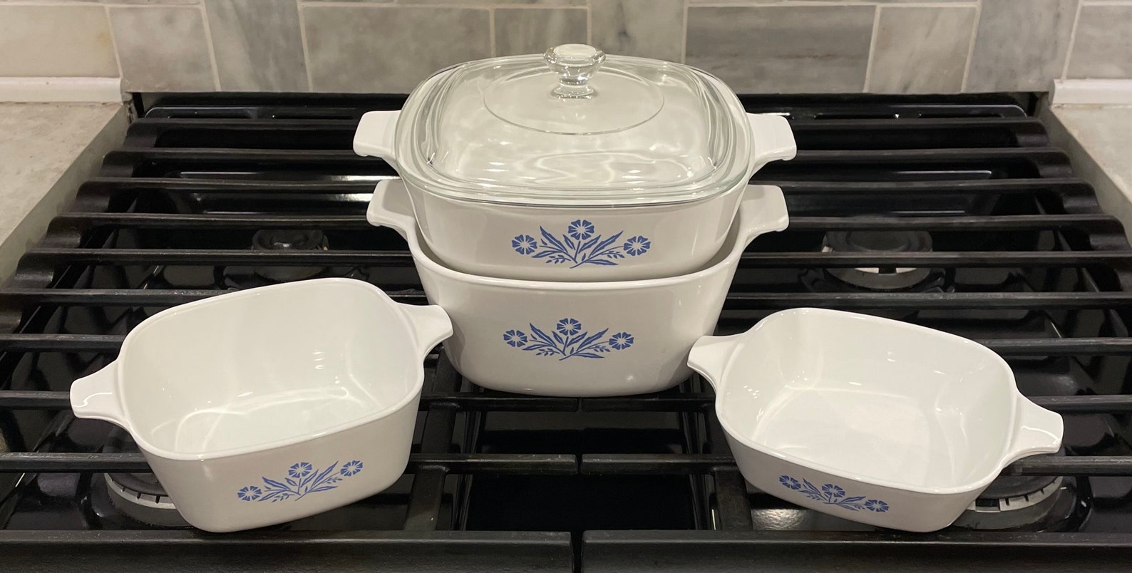 5 Pc Gift Set Vintage Blue Cornflower Casserole Baking Dishes - Etsy