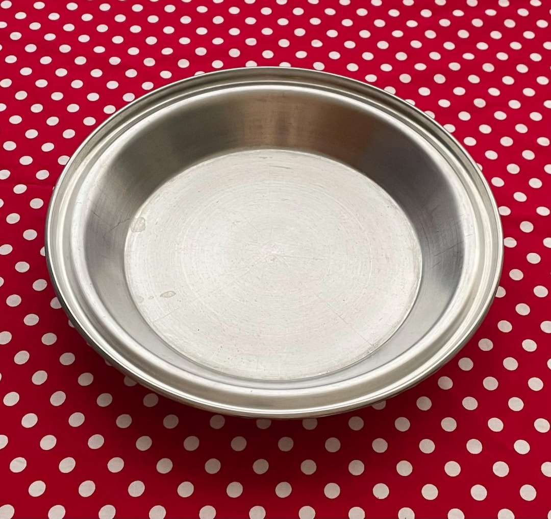 Vintage Stainless Steel Pie Pan No Drip Rim 10 1/2" Wide X 1 1/4" Deep ...