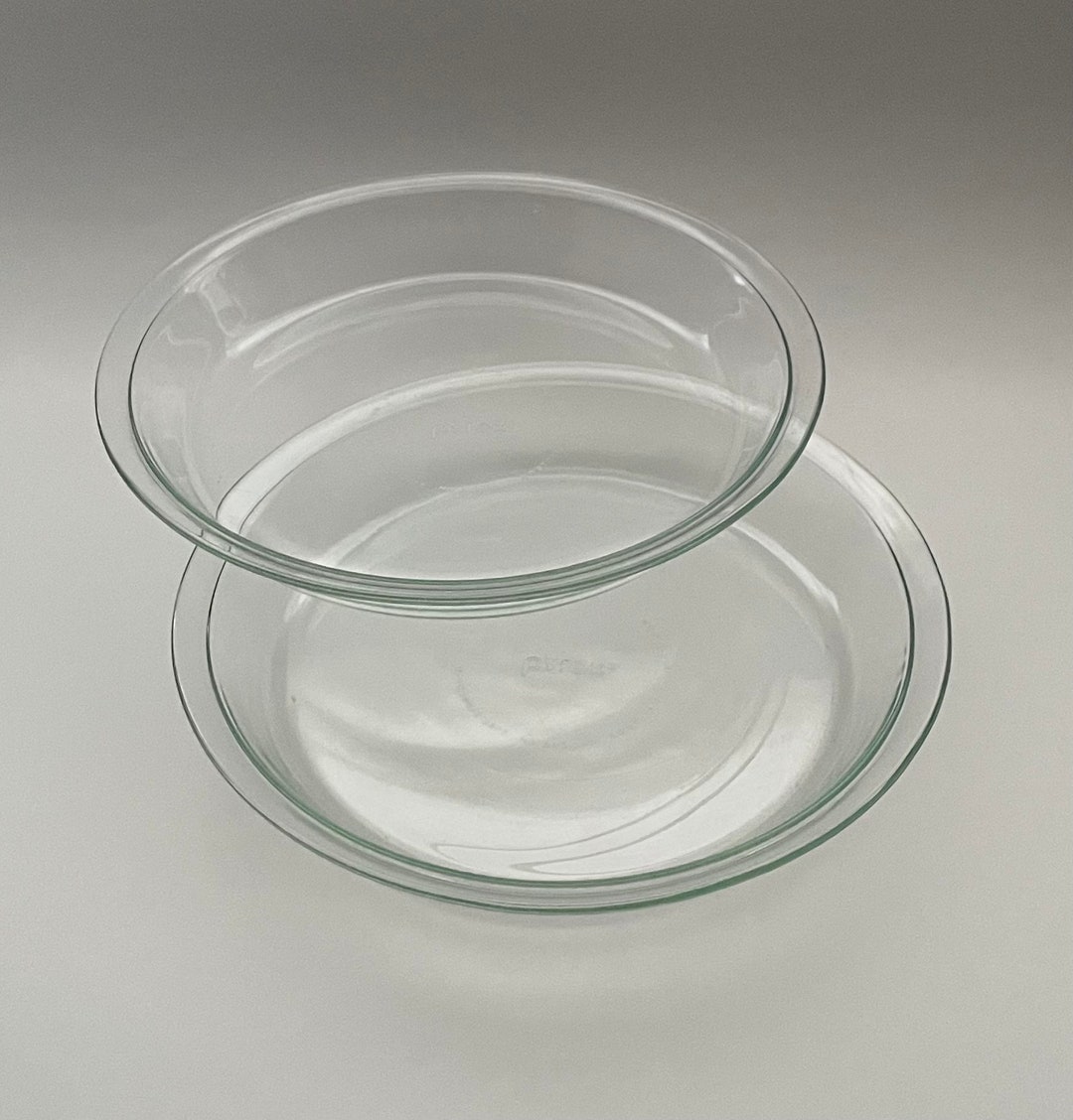 Set of 2 Vintage Pyrex Pie Plates Clear Pyrex # 209 a Classic 9" Flat ...