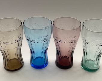 Vintage Green Coca Cola Glasses Set of 4 - Etsy