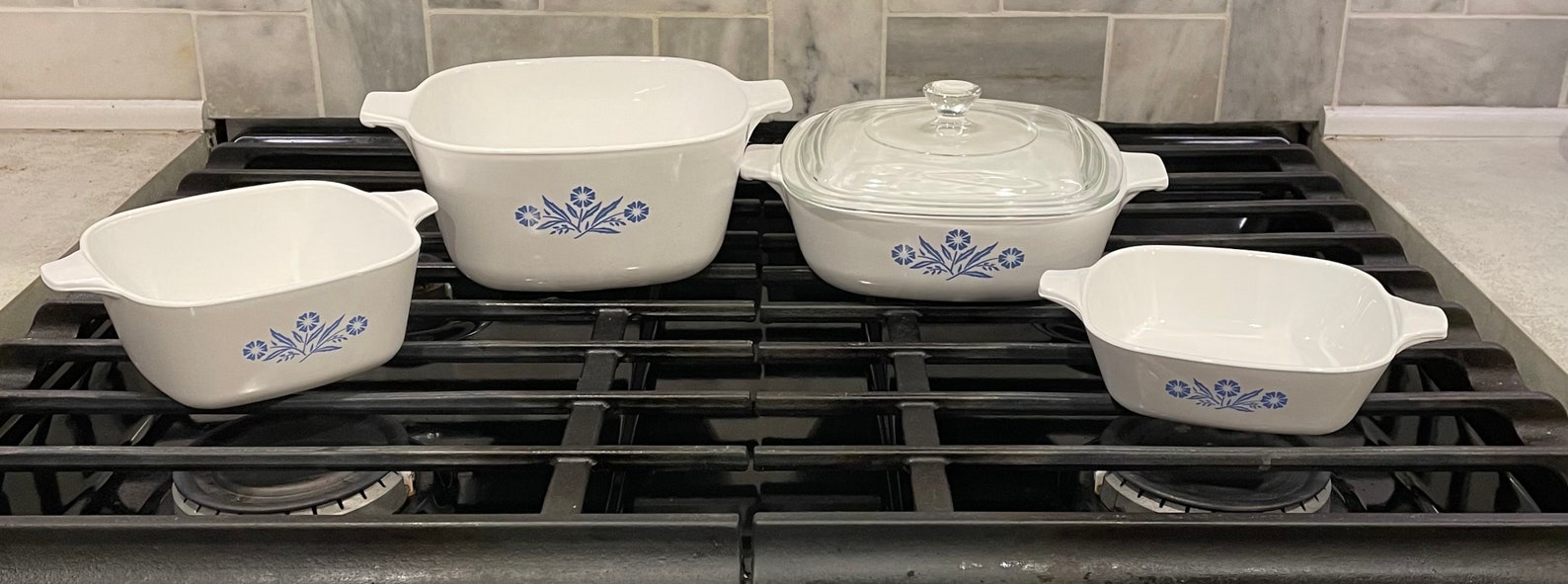 5 Pc Gift Set Vintage Blue Cornflower Casserole Baking Dishes - Etsy
