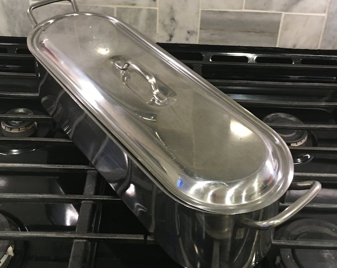 Vintage INOX ITALY Fish Poacher 18 Cup Stainless Steel Fish Steamer ...