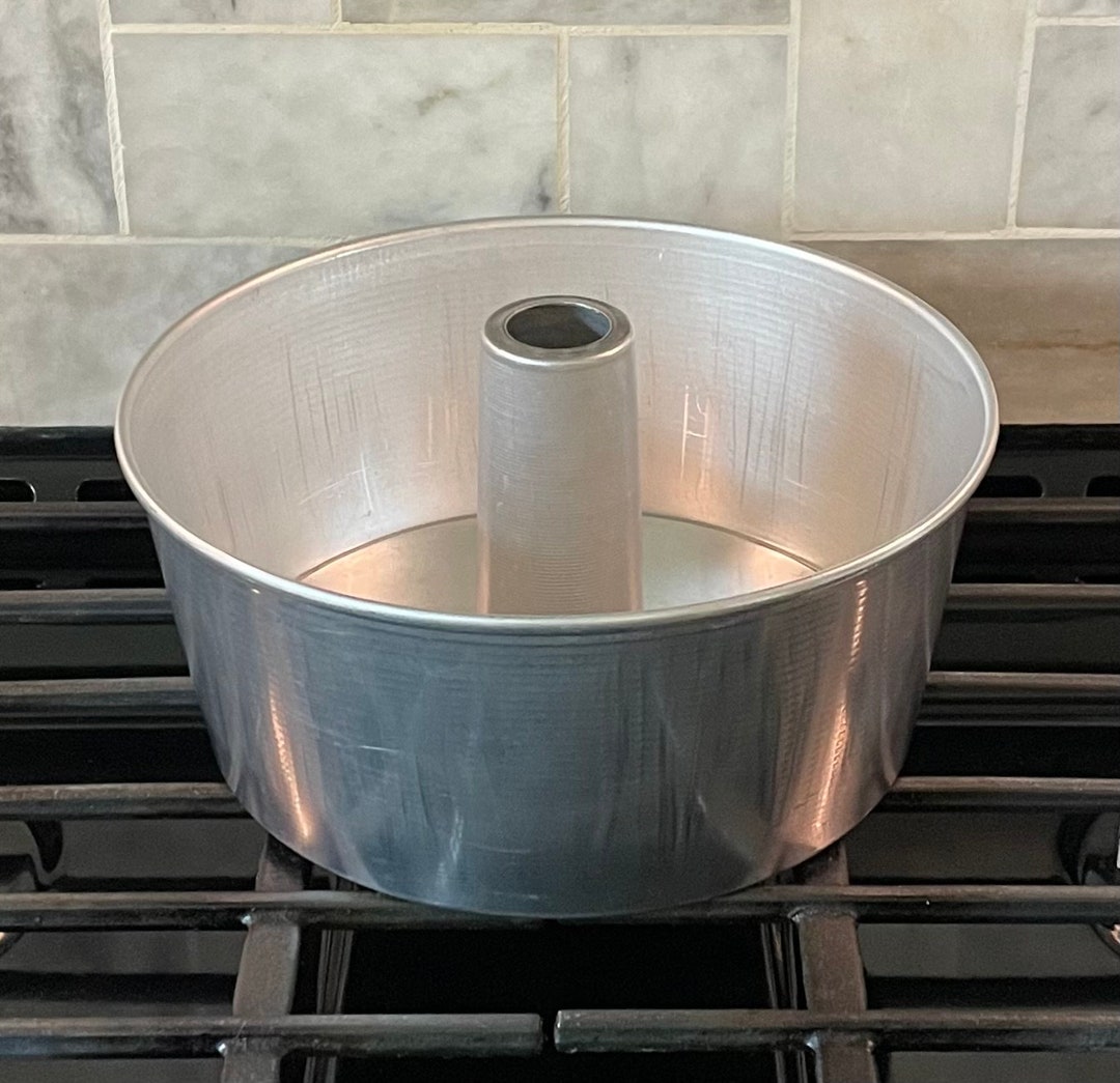 Vintage Angel Food Cake Pan Aluminum 2 Piece Tube Cake Baking Pan 9 1 ...