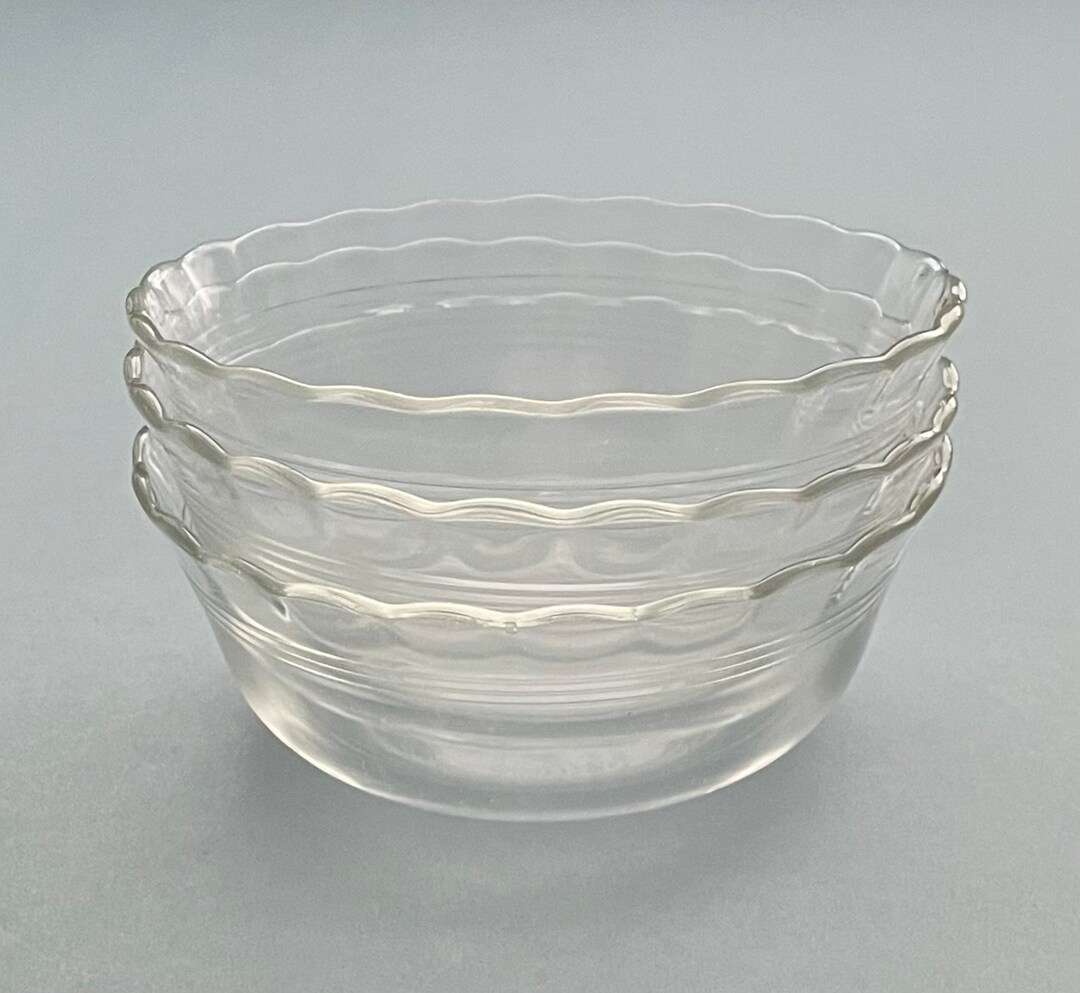 Vintage PYREX Glass Ruffle Top Ramekins Large 1 Pint - Set of 3 - Etsy