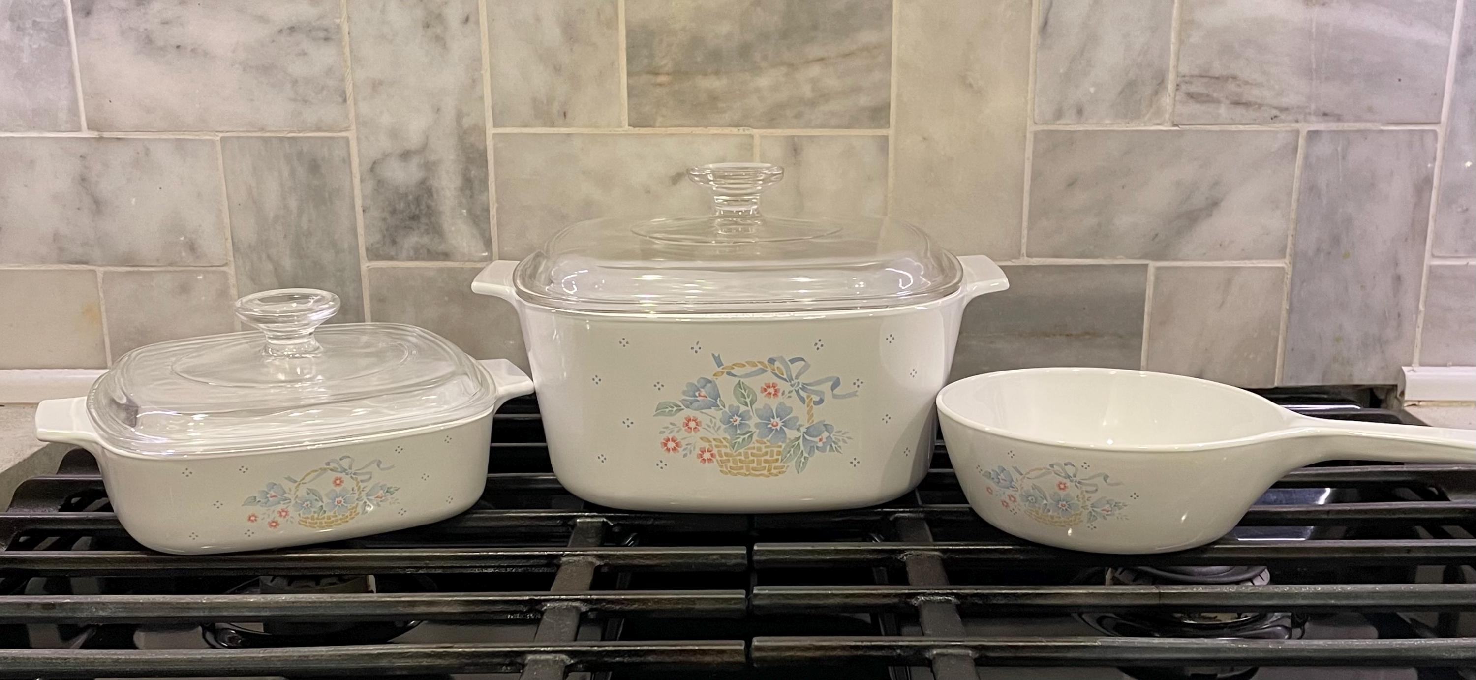 Vintage Corning Ware Country Cornflower Casserole Set: 5-piece Bakeware ...