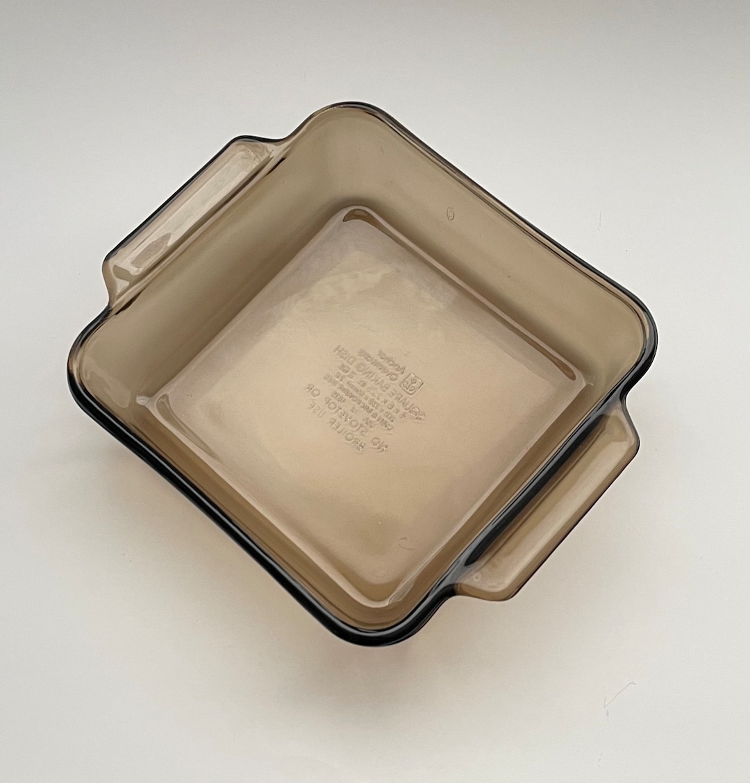 Vintage Anchor Hocking Brownie Baking Dish 8 X 8 X 2 Retro Brown Glass ...