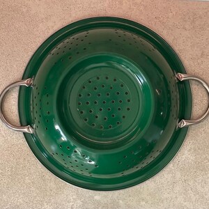 Vintage Colander Green With Scroll Pattern Draining Holes 11" X 4 1/2 ...