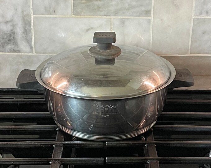 3 Quart Vintage Rena-ware Stainless Steel Pot With Heavy 3 Ply Bottom ...