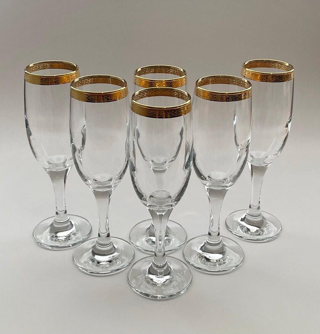 Set of 6 Vintage Classique Circleware Champagne Flutes 6.25 Ounce Made ...