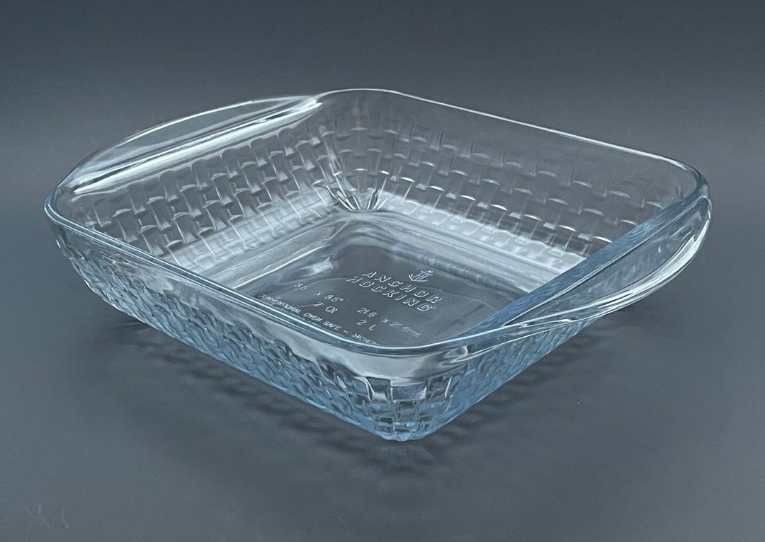 Anchor Hocking Basket Weave Glass Casserole Baking Dish With Handles ...