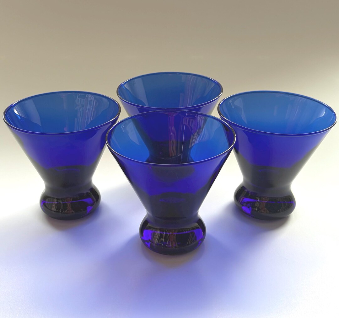 4 Vintage Libbey Cobalt Blue Martini Glasses - Set of Four - Etsy