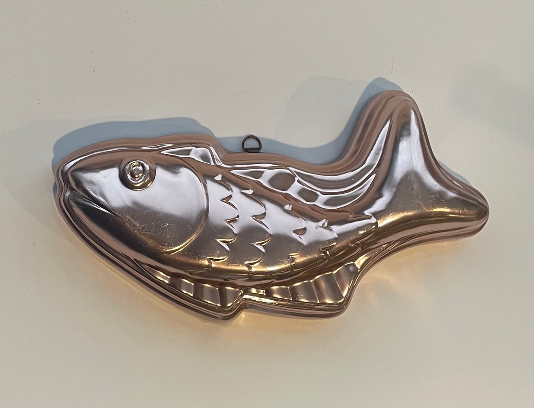 Vintage Copper Fish Jello Mold With Wall Hanging Hook - Copper Color ...