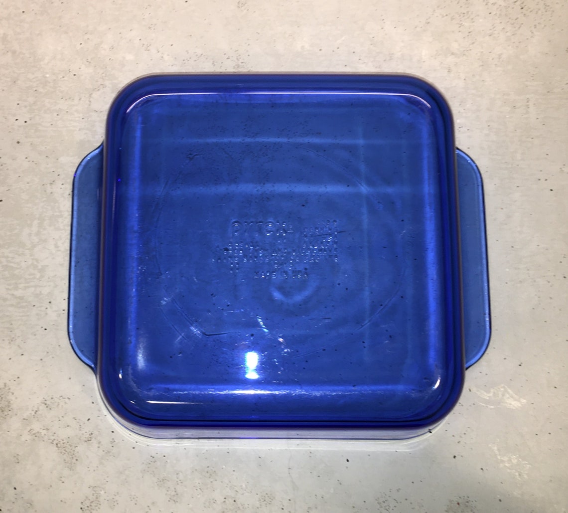 Vintage Blue Pyrex Brownie Baking Dish 8 X 8 X 2 Pyrex 222 - Etsy UK