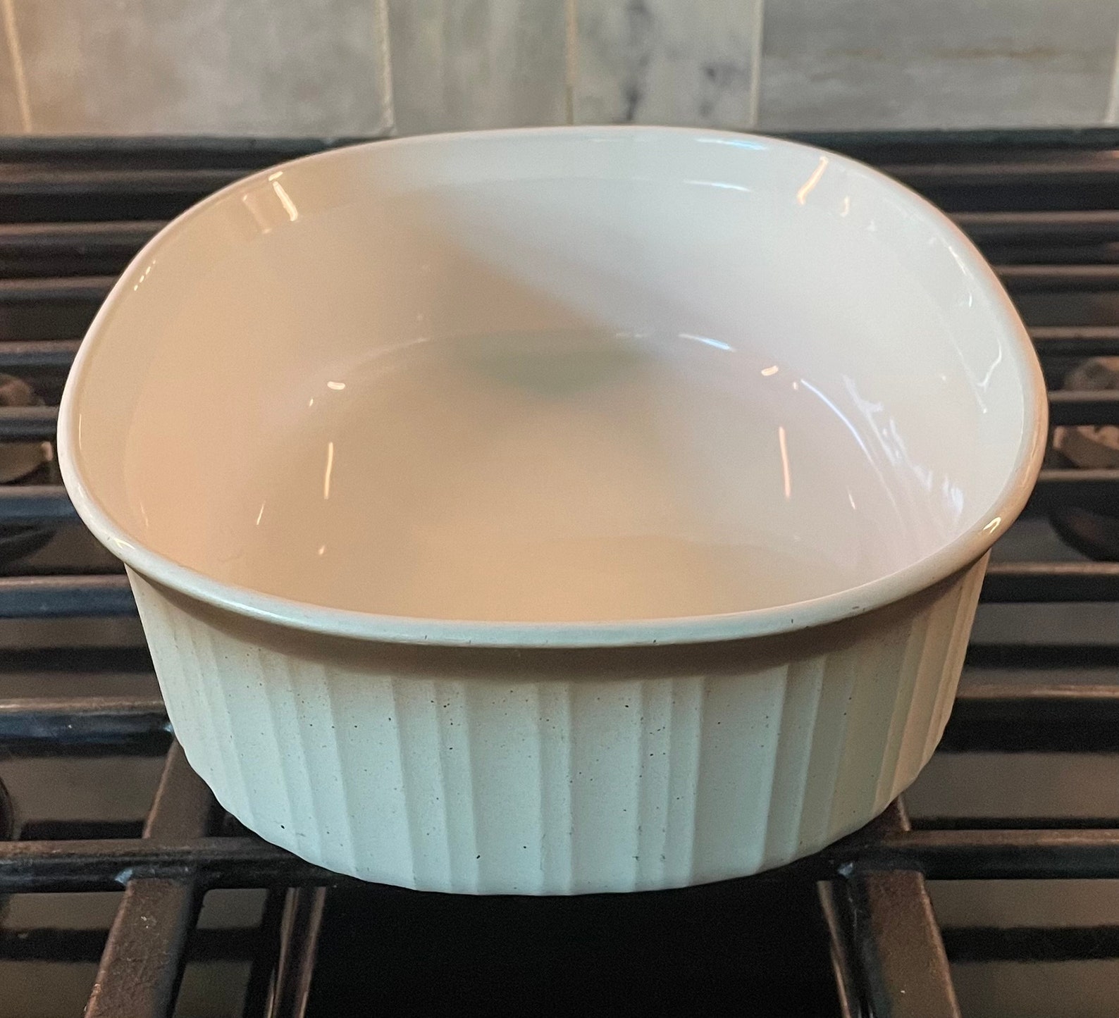 Vintage Corning Ware French Bisque Oval Casserole: 2.8 Quart Pyroceram ...
