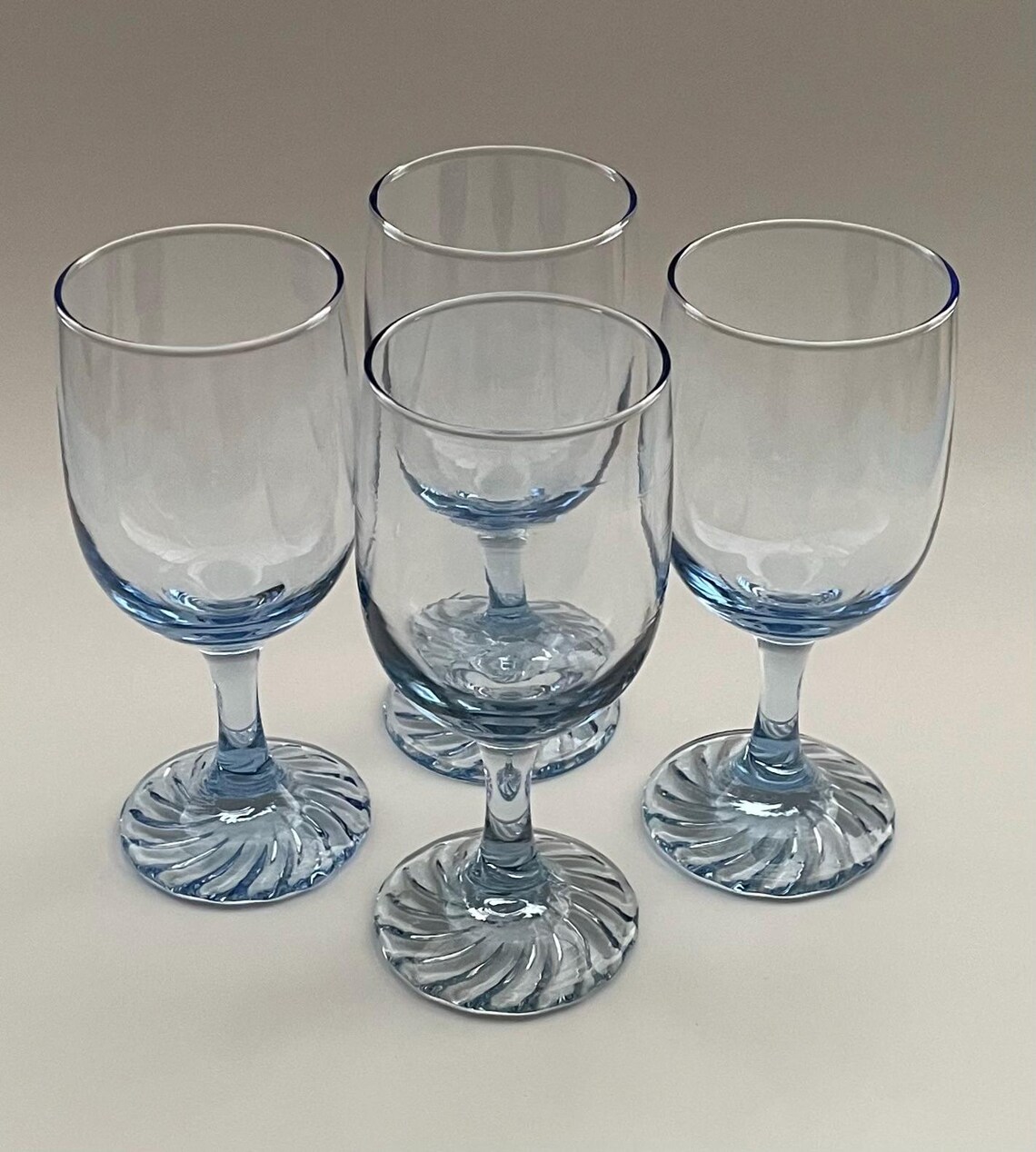 Vintage Libbey Blue Swirl Wine Glasses - 8 Ounce Set of 4 - Etsy