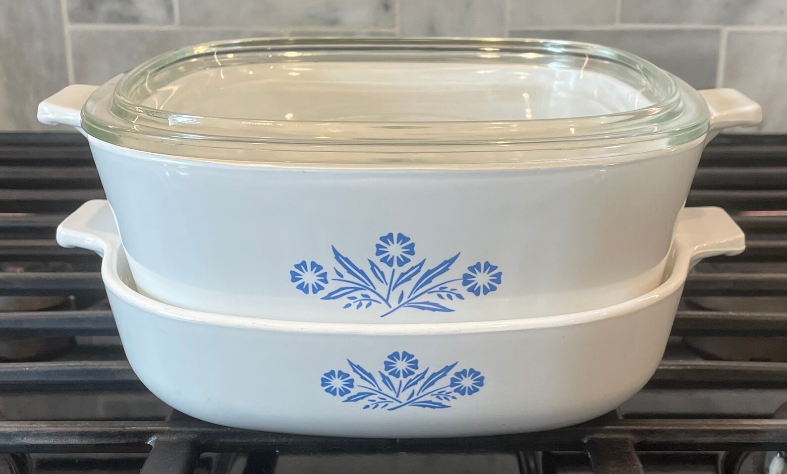 3 Piece Gift Set Vintage Blue Cornflower Roaster and Casserole - Etsy