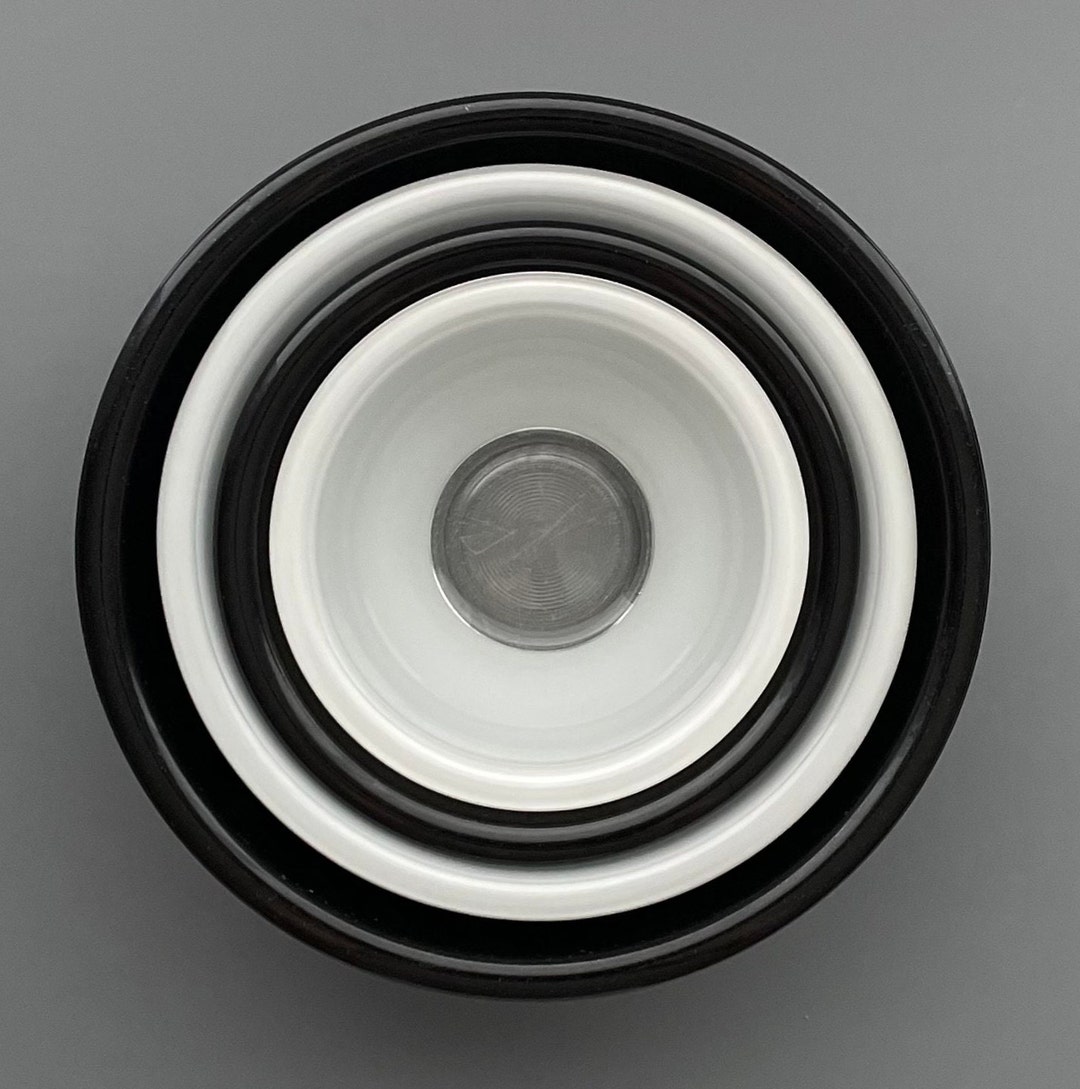 Vintage Pyrex Black and White Mixing Bowl Full Set of 4 Batter Bowls ...