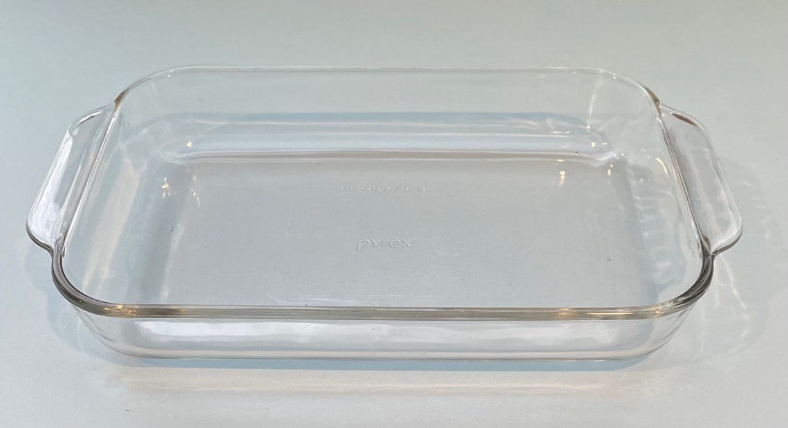 Vintage Pyrex Clear Glass Casserole Baking Dish: 7.5" X 11" 2.2 Quart ...