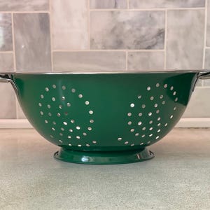 Vintage Colander Green With Scroll Pattern Draining Holes 11" X 4 1/2 ...