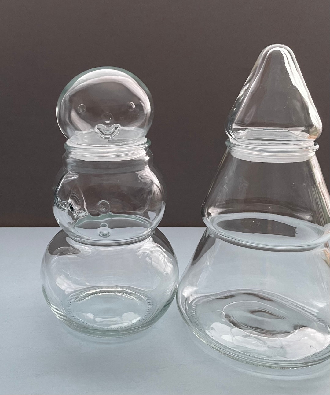 Fillable Snowman & Christmas Tree Jars: Holiday Candy Dish Set - Etsy