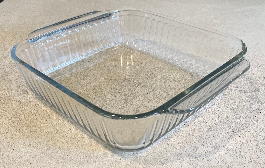Ribbed Pyrex Brownie Baking Dish 8 X 8 X 2 Pyrex #222 Vintage Cake Pan ...