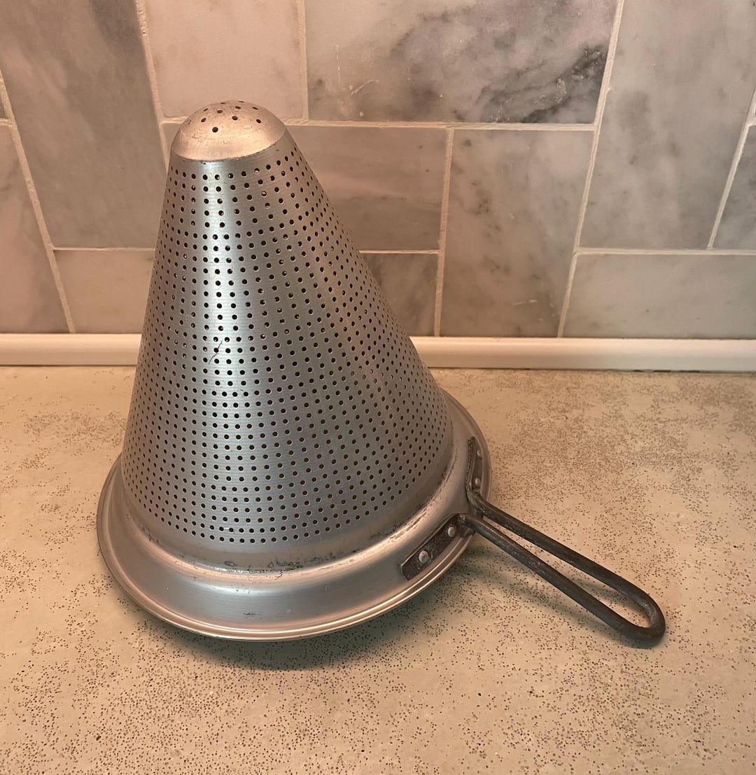 Vintage Canning Sieve / Strainer / Cone Shaped Sieve for Seed Removal ...