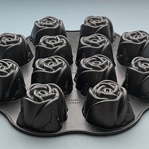 Vintage Nordic Ware Sweetheart Roses Cupcake Pan Heavy Cast Aluminum ...
