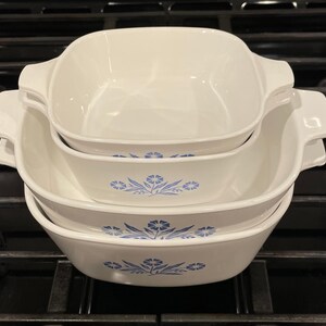 5 Pc Gift Set Vintage Blue Cornflower Casserole Baking Dishes - Etsy