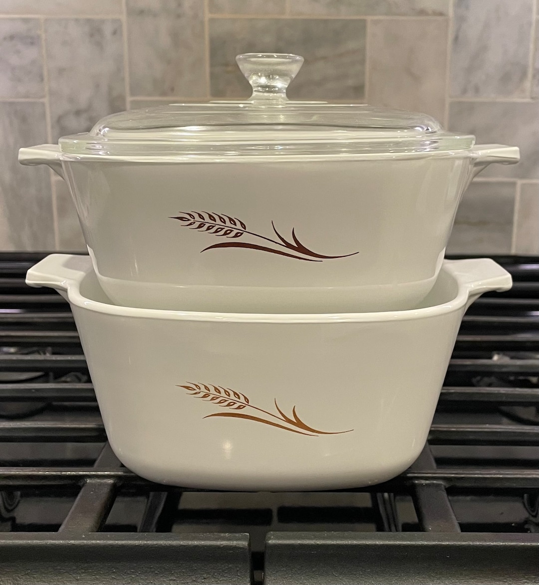3 Piece Gift Set Vintage Corning Ware Wheat Casserole Baking Dishes 1.5 ...