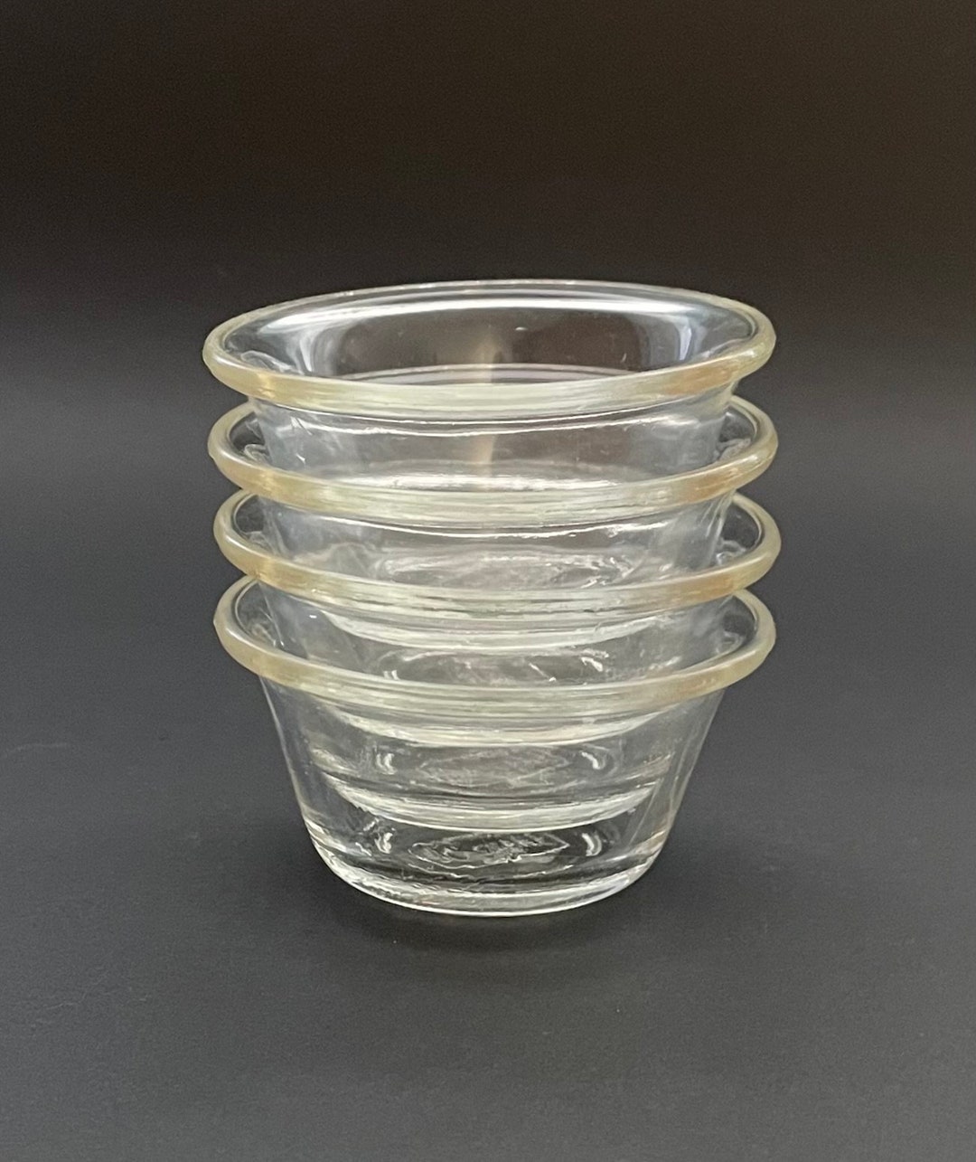 Vintage Glassbake Ramekins Rare Set of 4 Small 5 Ounce Clear Glass ...