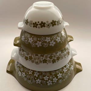 4 Vintage Pyrex Spring Blossom Cinderella Mixing Bowls Full Set of 4 ...