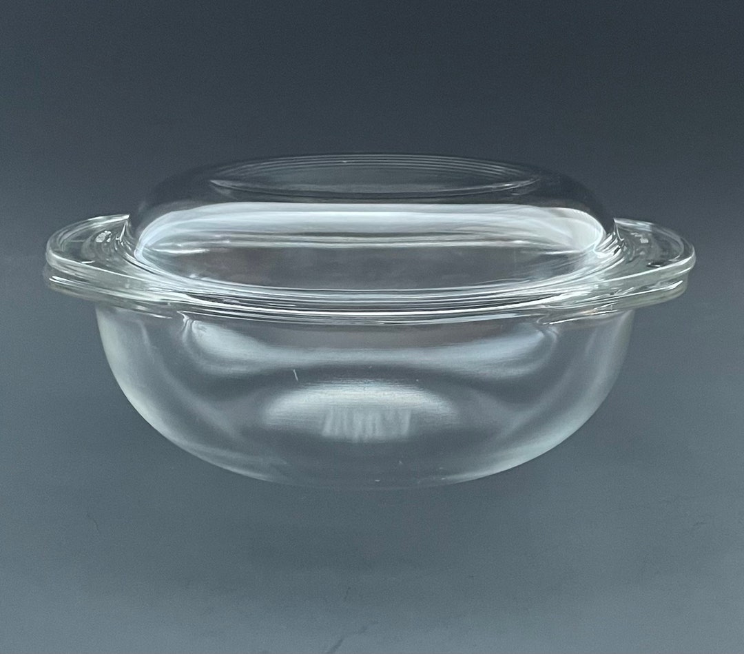 1.5 Quart Vintage Pyrex Clear Glass Casserole Baking Dish and Classic ...