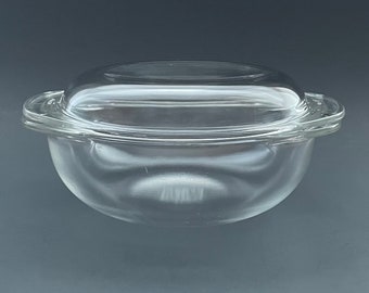 2 Quart Vintage Pyrex 024 Clear Glass Covered Casserole Baking Dish and ...