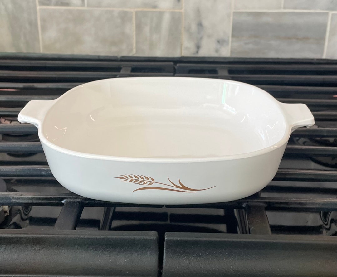 Vintage Corning Ware Wheat 9" Casserole Baking Dish W-9-B Pyroceram ...
