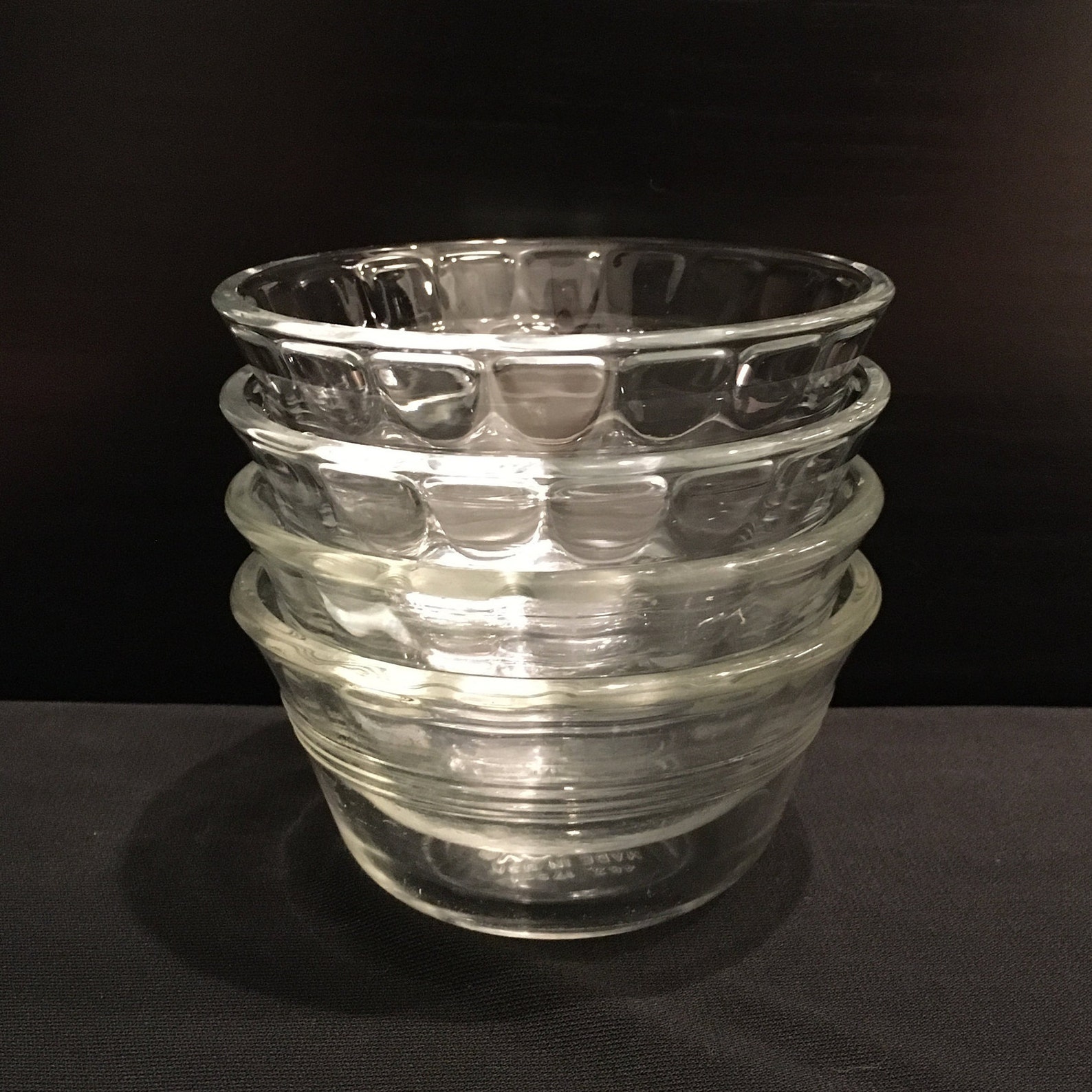 Vintage Pyrex Ramekins Set of 4 Clear Glass Custard Cups | Etsy