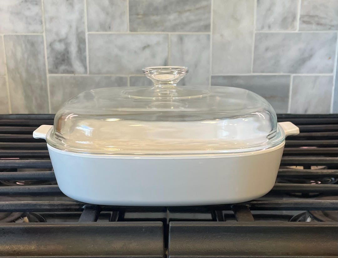 Vintage Corning Ware Cookmates 10" Just White Casserole Dish Corning SK ...