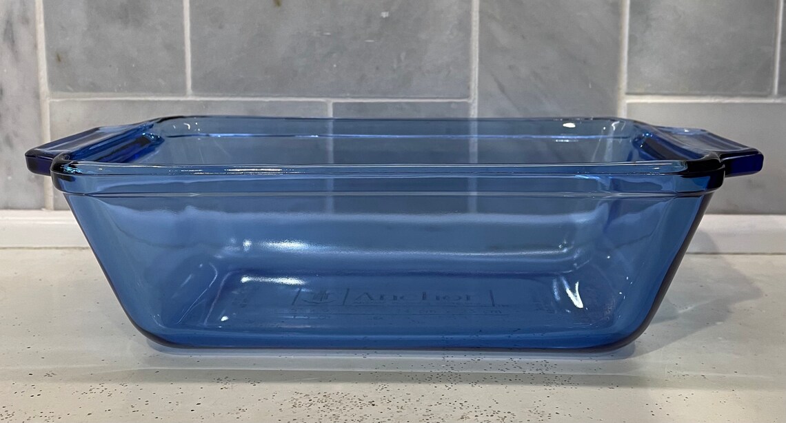 Blue Vintage Anchor Hocking Blue Glass Loaf Pan / Glass Bread | Etsy