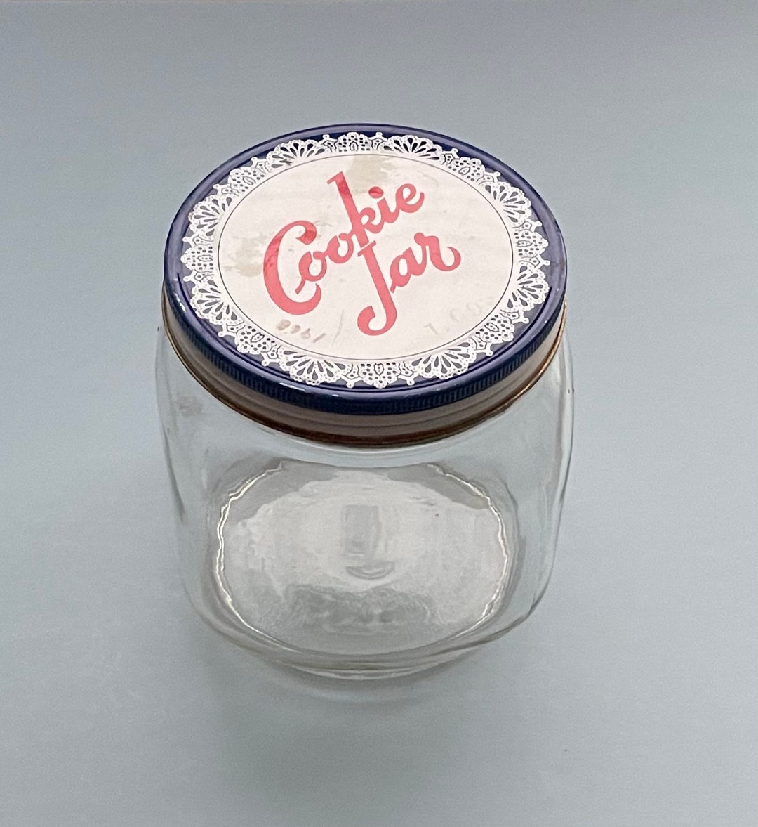 Vintage Glass Cookie Jar - Primitive Kitchen Display Jar - Etsy
