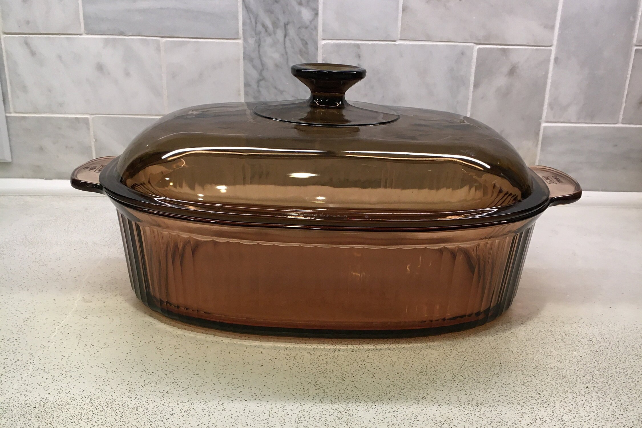 Vintage Visions by Corning Amber Roasting Pan With Lid | Etsy