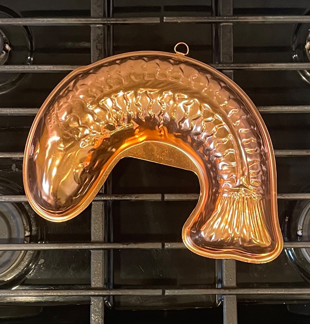 Vintage Copper Fish Jello Mold With Wall Hanging Hook 5 1/2 Cup ...
