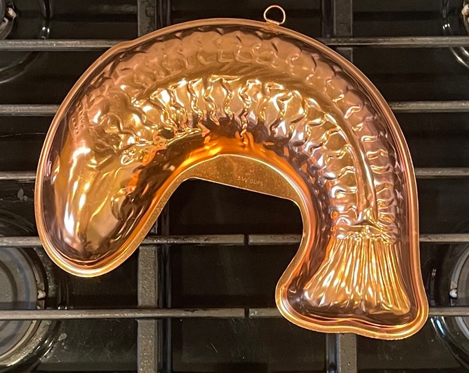 Vintage Copper Fish Jello Mold With Wall Hanging Hook 5 1/2 Cup ...