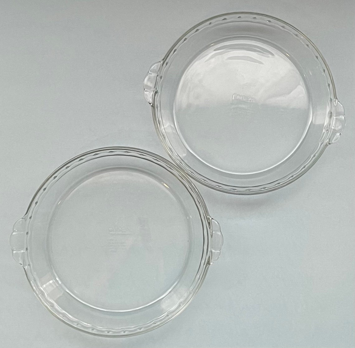 Set of 2 Vintage Pyrex Pie Plates Pyrex 229 9" a Fluted Glass Deep Dish ...