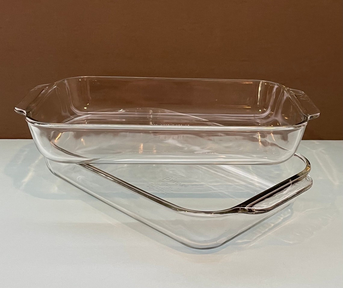 Vintage Pyrex Clear Glass Casserole Baking Dish: 7.5" X 11" 2.2 Quart ...