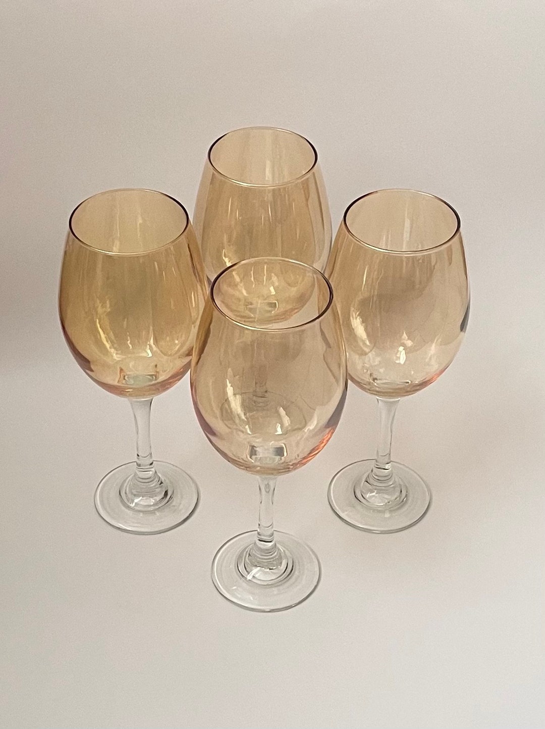 Set of 4 Vintage Libbey Vina Wine Glasses Champagne With Clear Stem ...