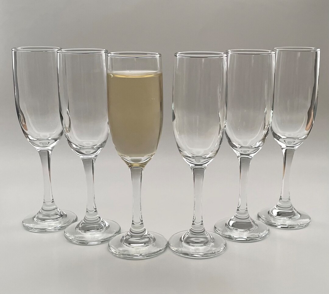 Set of 6 Vintage Libbey Champagne Flutes 5 Ounce Wedding Toasting ...