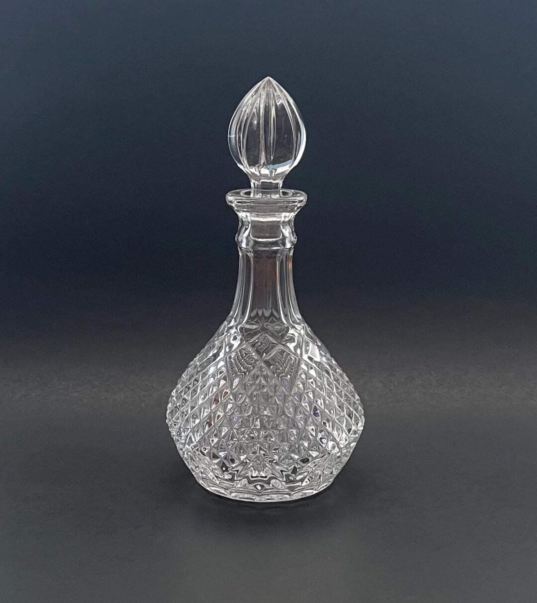 Vintage Crystal Liquor Decanter: Elegant Bar Cart Decor, 11.5