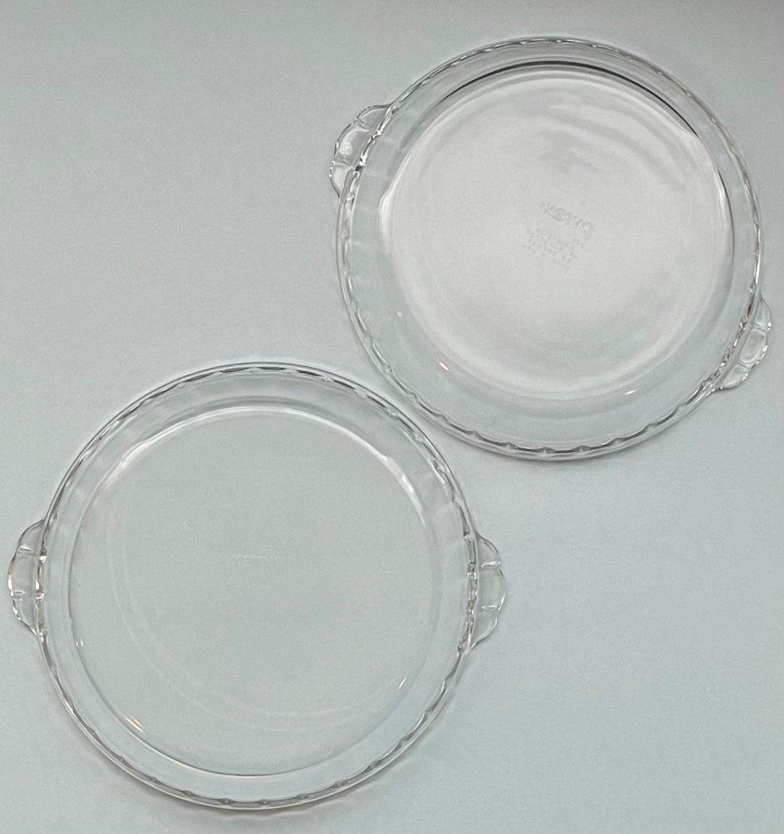 Set of 2 Vintage Pyrex Pie Plates Pyrex 229 9" a Fluted Glass Deep Dish ...
