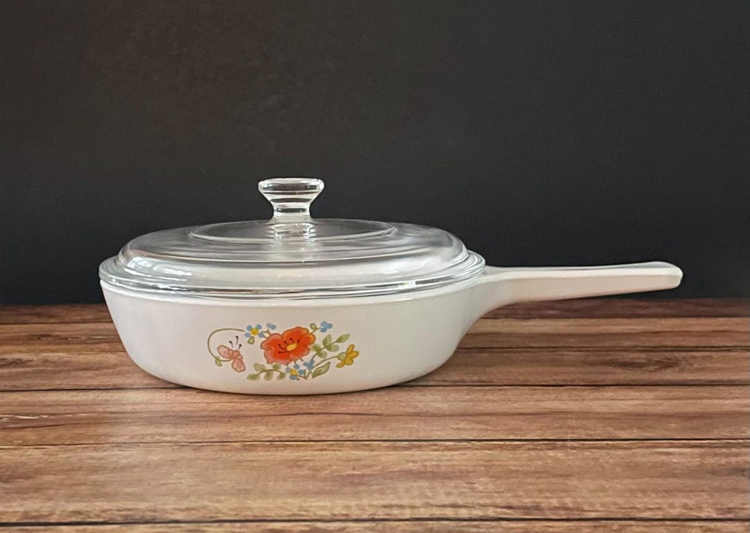 Vintage Corning Ware Wildflower Skillet: 6 1/2" Sauce Pan With Lid - Etsy